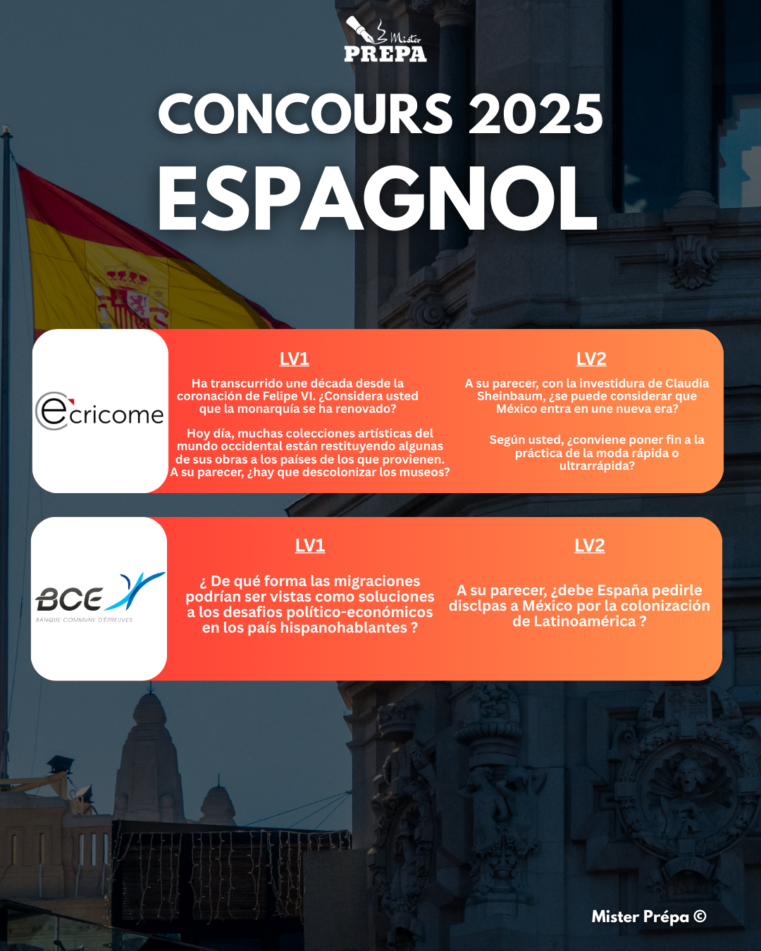 CONCOURS 2025 : Tous les sujets tombés à la BCE et ECRICOME - PGE